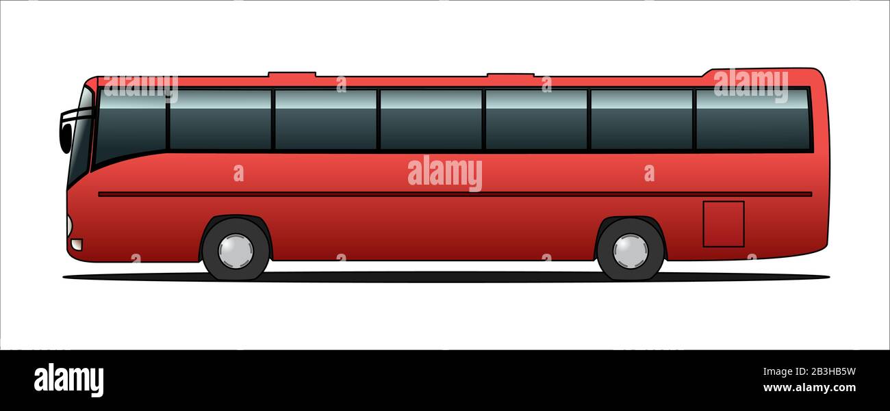 Vector tourist bus, side view, template isolated on white background ...