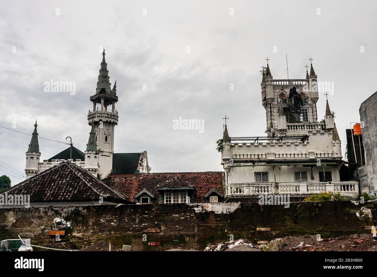 A fragment of Sayidan Gothic church, a building like a church of Gothic ...