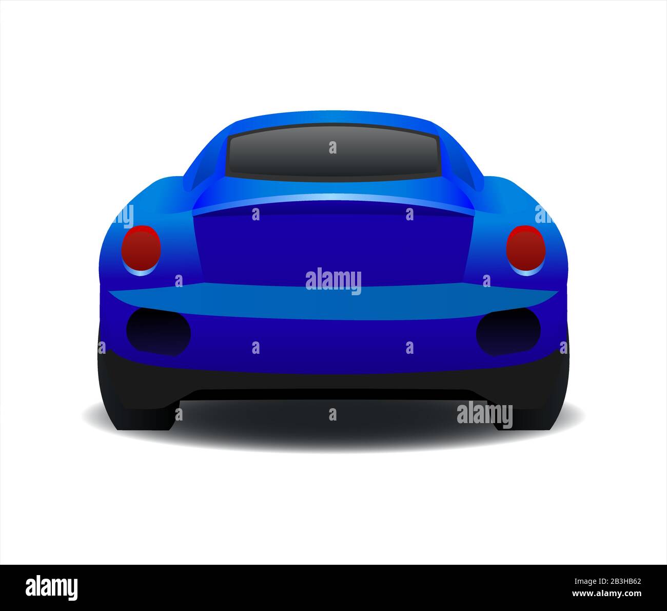 Blue Car, Rear view. Fast Racing car. Modern flat Vector illustration ...