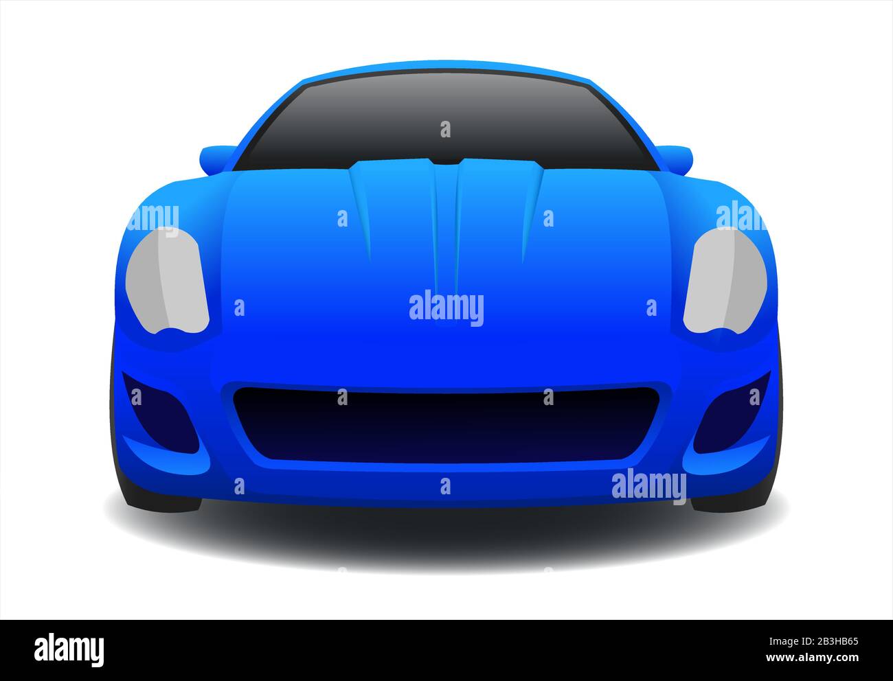 Blue Car, Front view. Fast Racing car. Modern flat Vector illustration ...