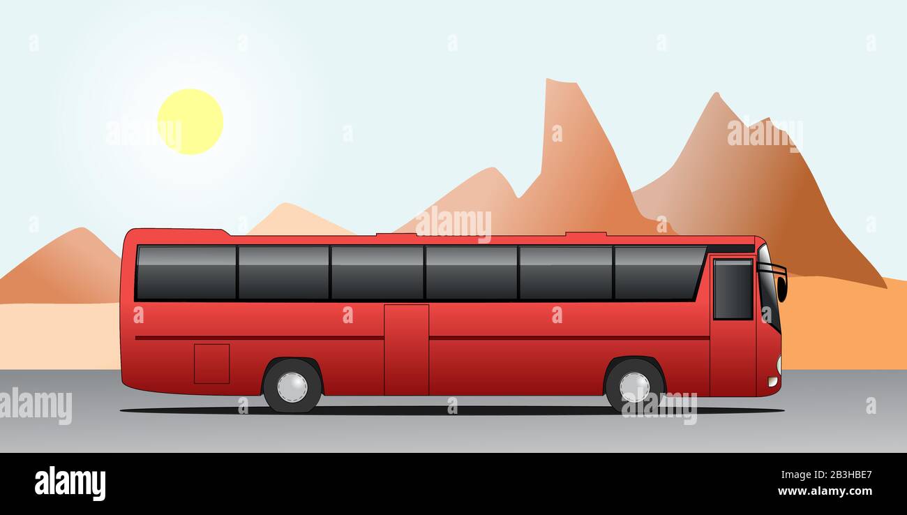 Bus Tour on Vacation. Travelling By Bus. bus ride. Red Bus On The ...