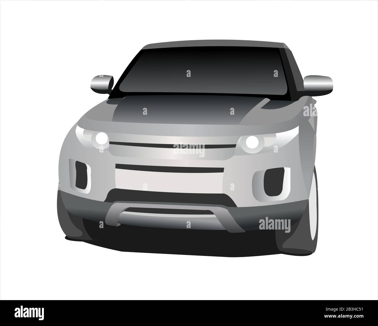 SUV, front view. Expensive car. Modern flat vector illustration Stock ...