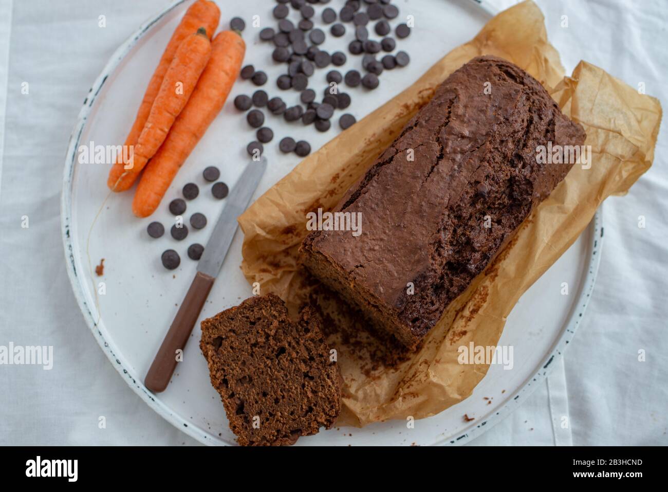 Chocolate Carrot Cake Stock Photo - Alamy