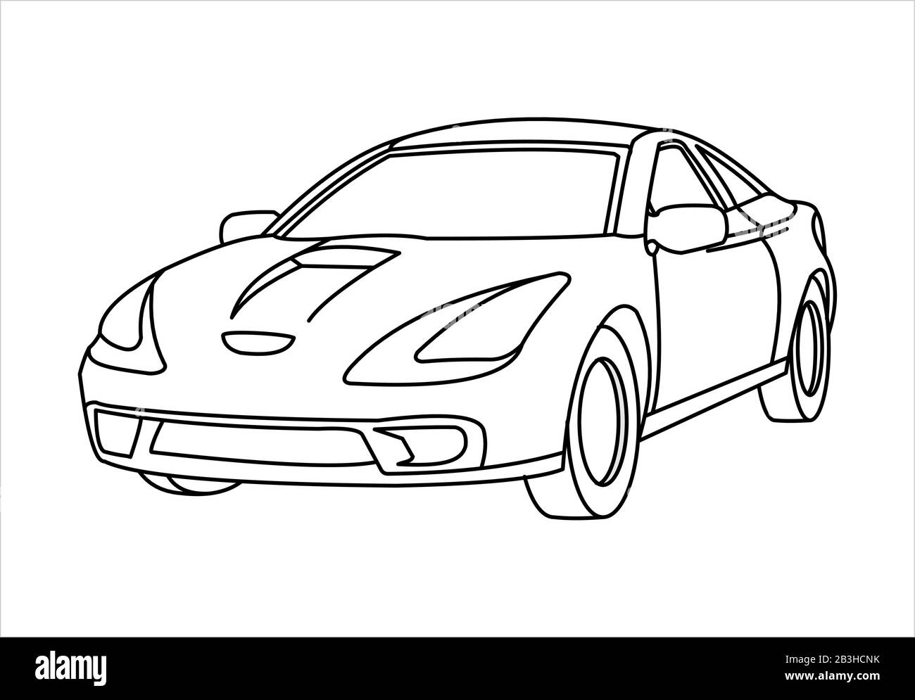 Passenger car, three-quarter view. Fast car. Outline Stock Vector Image ...