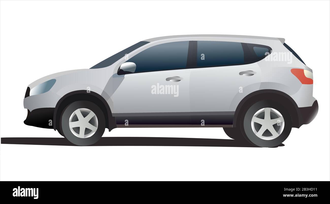 SUV, side view. Family car. Travel car. Modern flat vector illustration ...