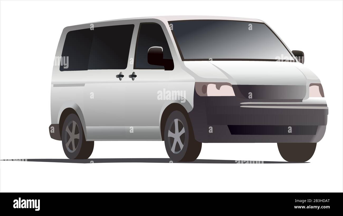Minivan, three quarter view. Minibus. Work car. Car for a large family ...