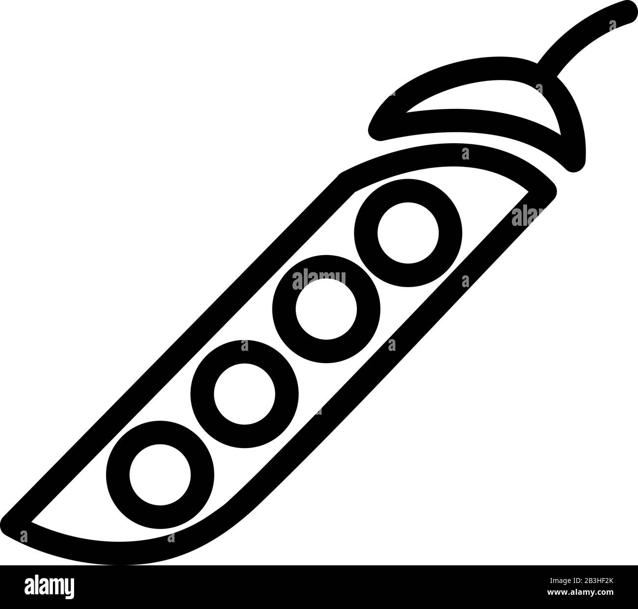 Green pea icon vector. Isolated contour symbol illustration Stock ...