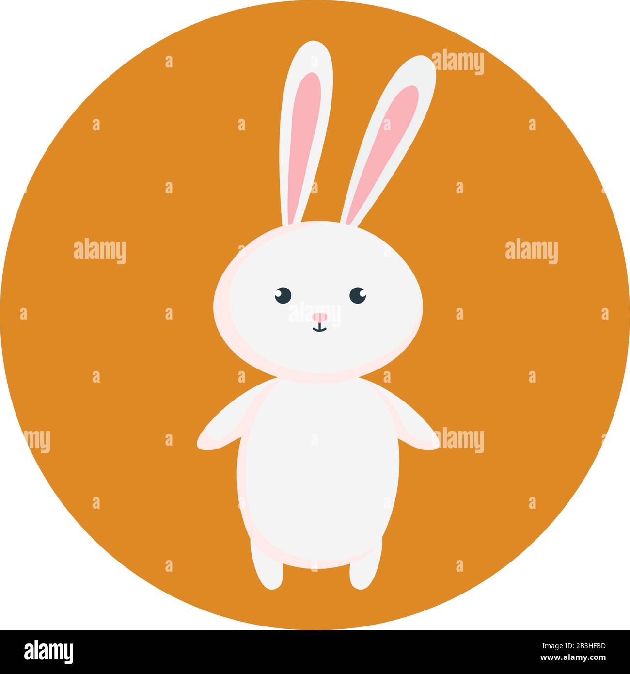 cute rabbit animal in frame circular Stock Vector Image & Art - Alamy
