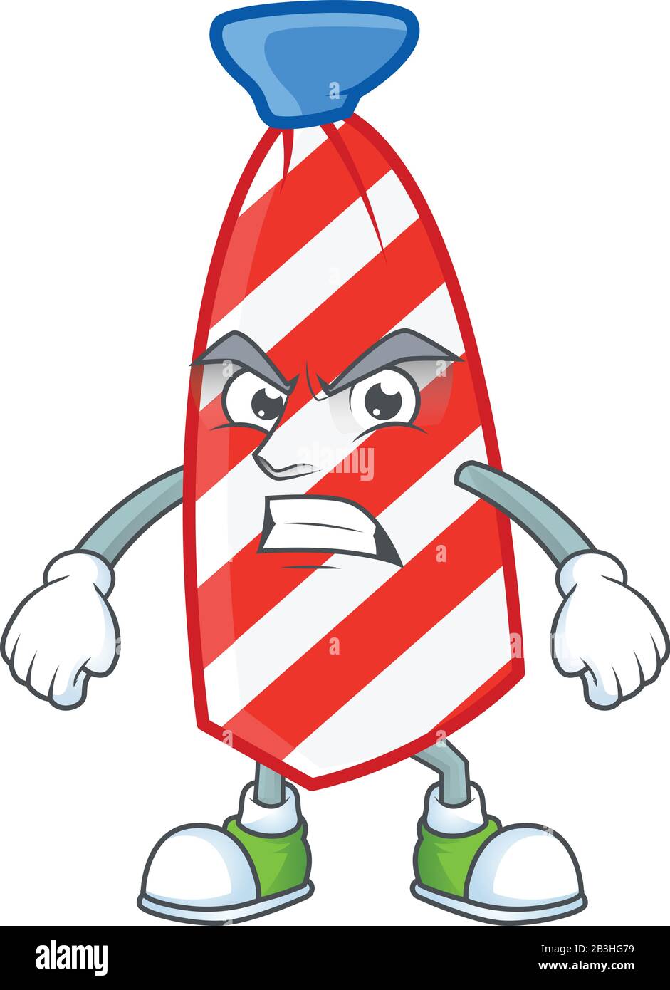 cartoon character of USA stripes tie with angry face Stock Vector Image ...