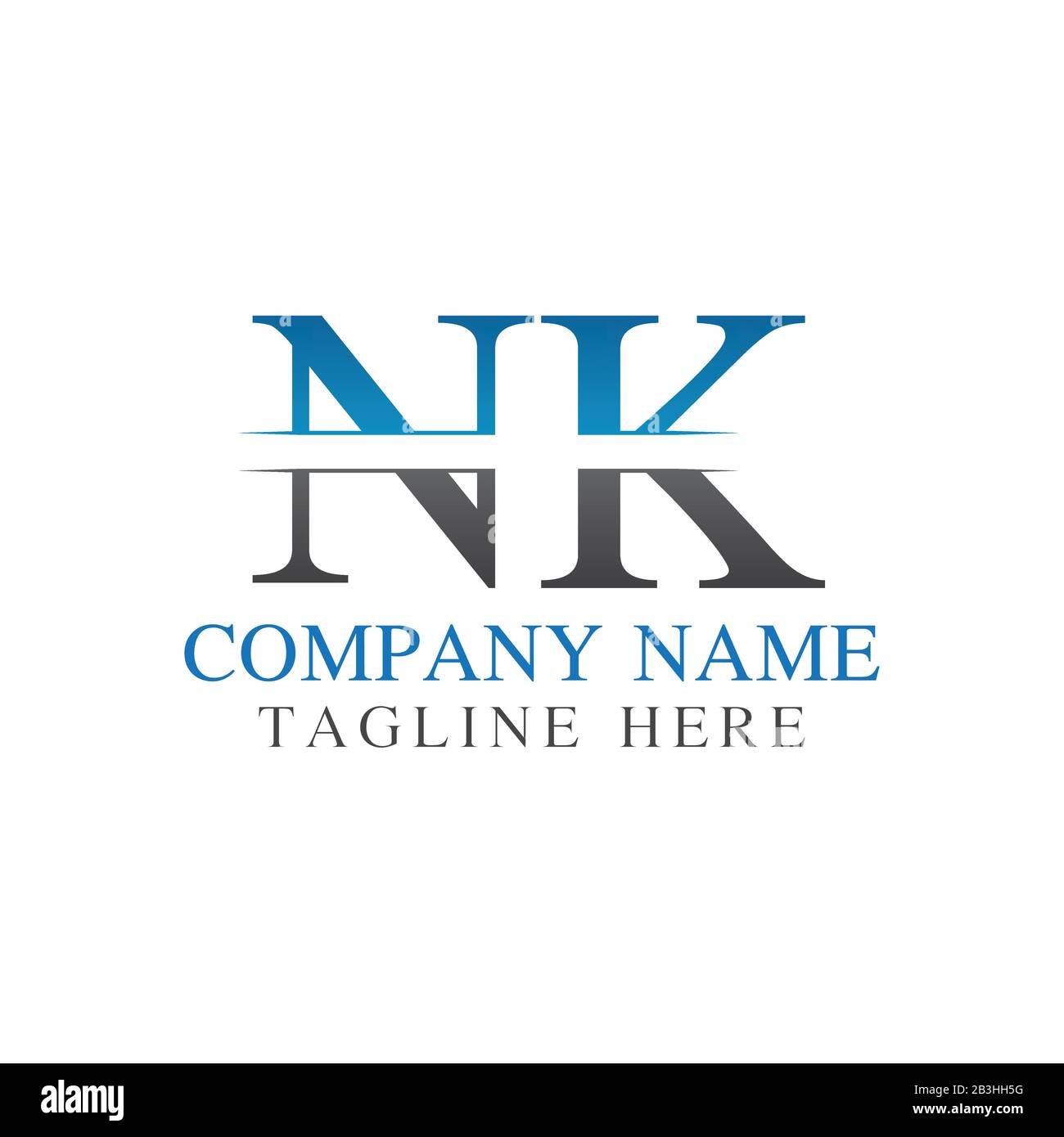 Initial Monogram Letter NK Logo Design Vector Template. NK Letter Logo Design Stock Vector Image ...