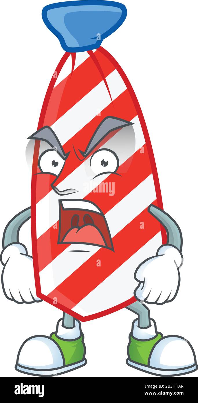 USA stripes tie cartoon character design with angry face Stock Vector ...