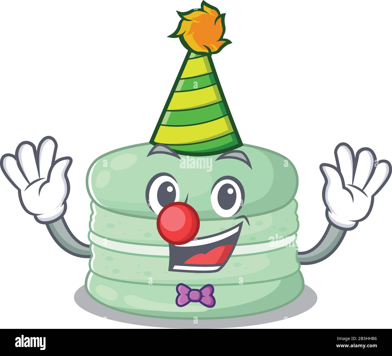 Funny Clown pistachio macaron cartoon character mascot design Stock ...