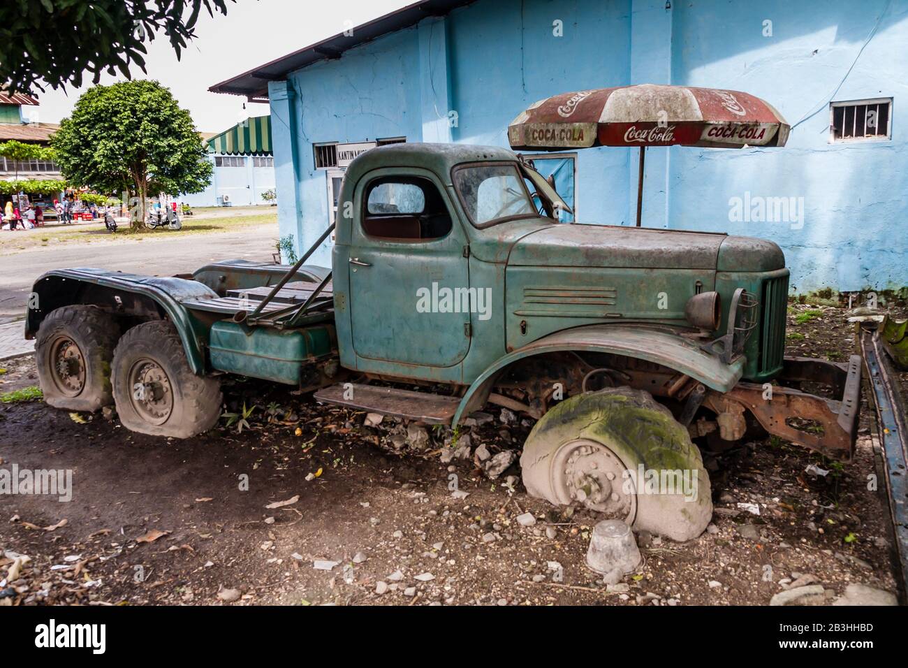 A vintage Soviet-made truck ZIL-157 in the Indonesian Air Force Museum ...