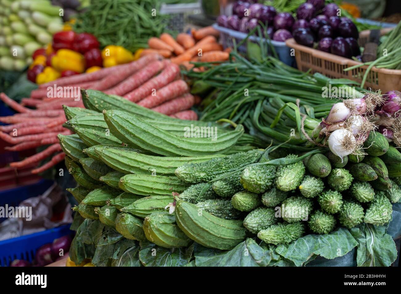 All kinds of fresh vegetables for sale at the Crawford Market in Mumbai ...