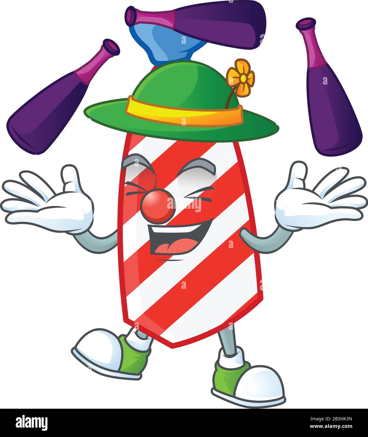 Smart USA stripes tie cartoon character style playing Juggling Stock ...