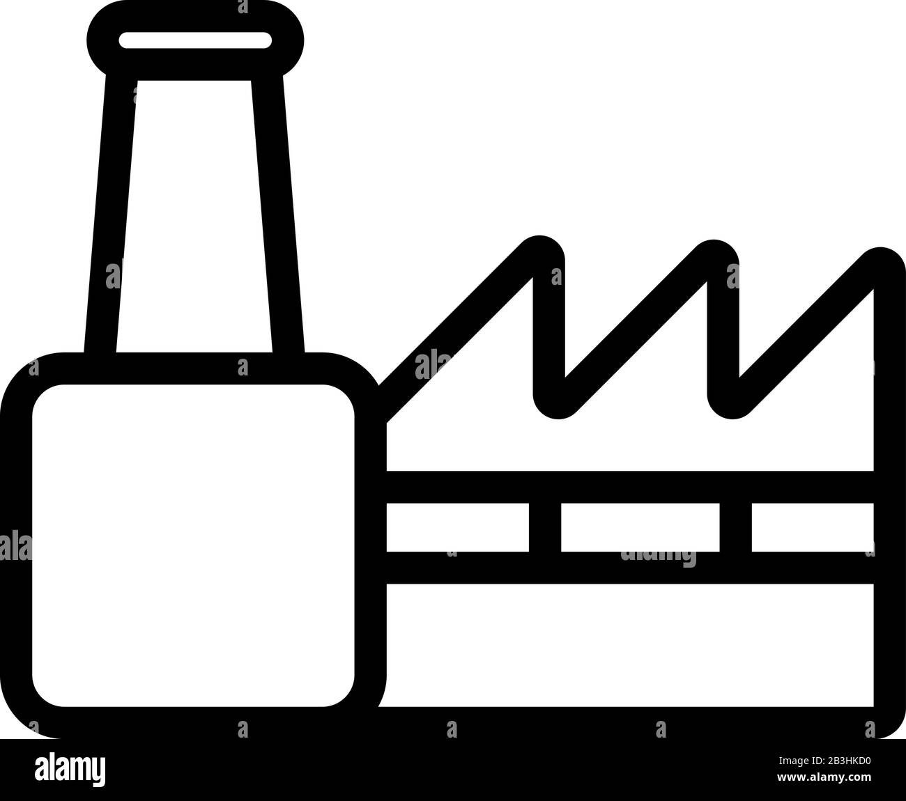 Factory icon vector. Isolated contour symbol illustration Stock Vector ...