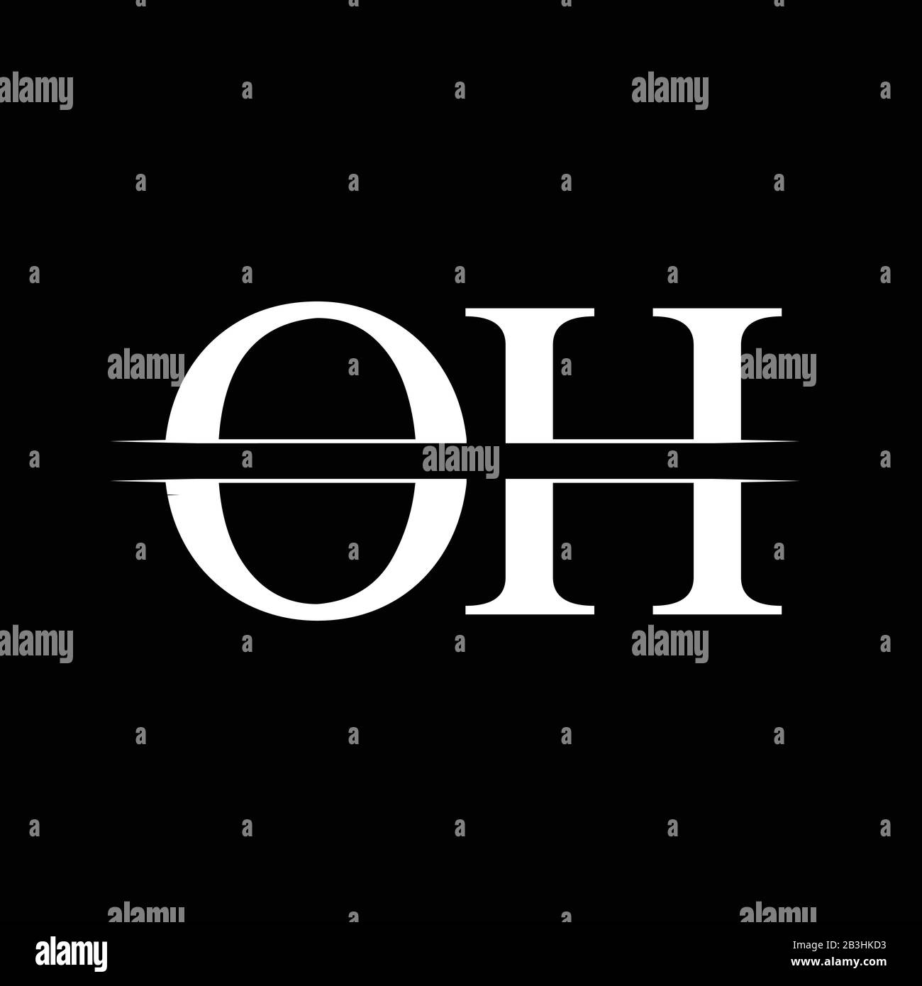 Initial Monogram Letter OH Logo Design Vector Template. OH Letter Logo ...