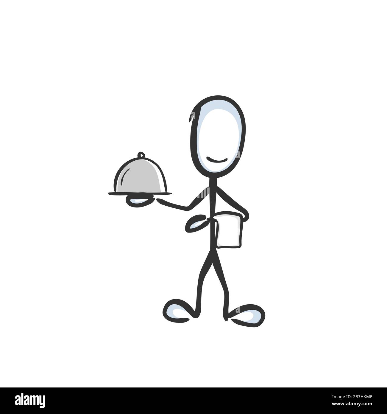 Stick Figure Waitress