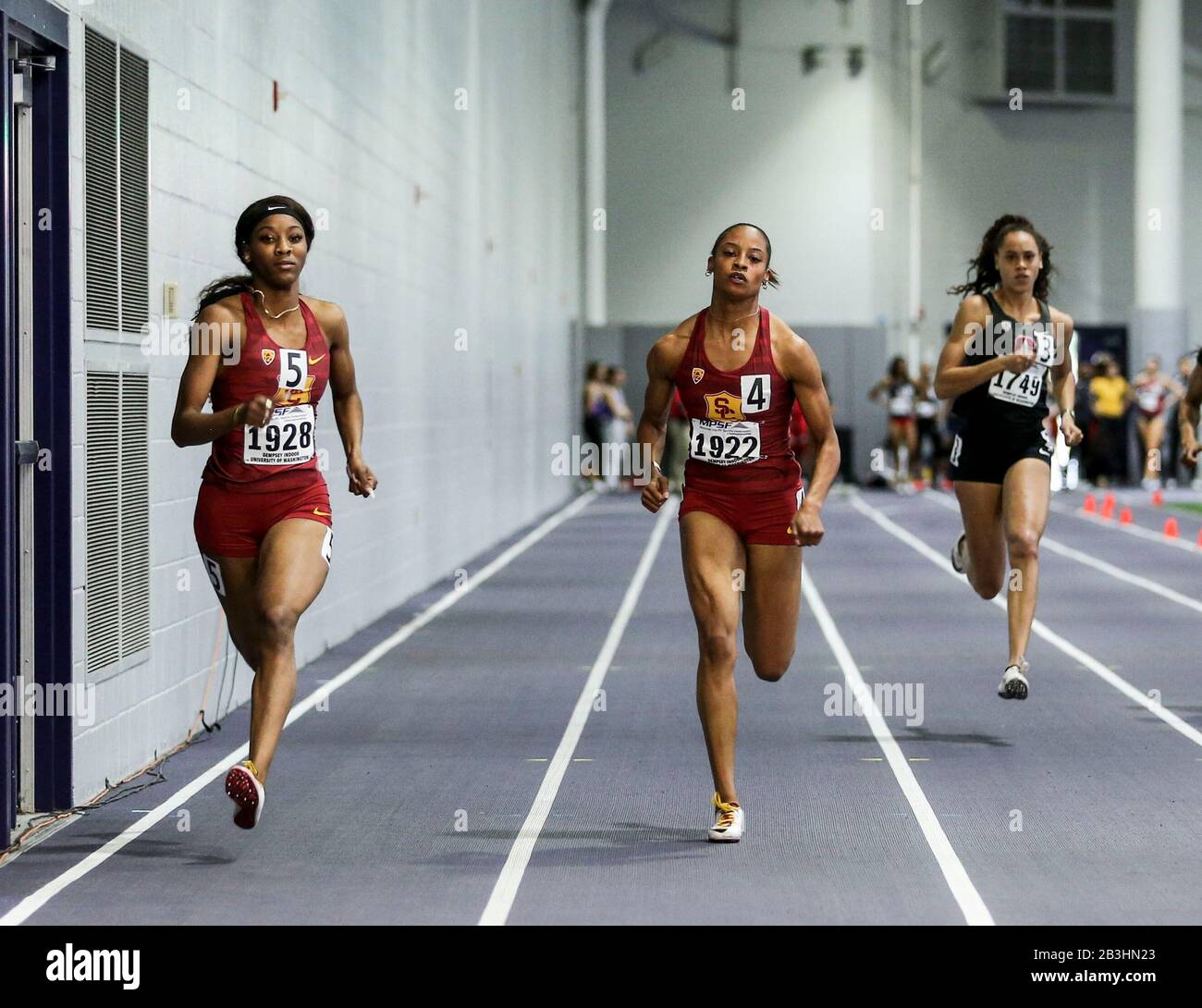 Bailey Lear (right) and Kaelin Roberts of Southern California place ...