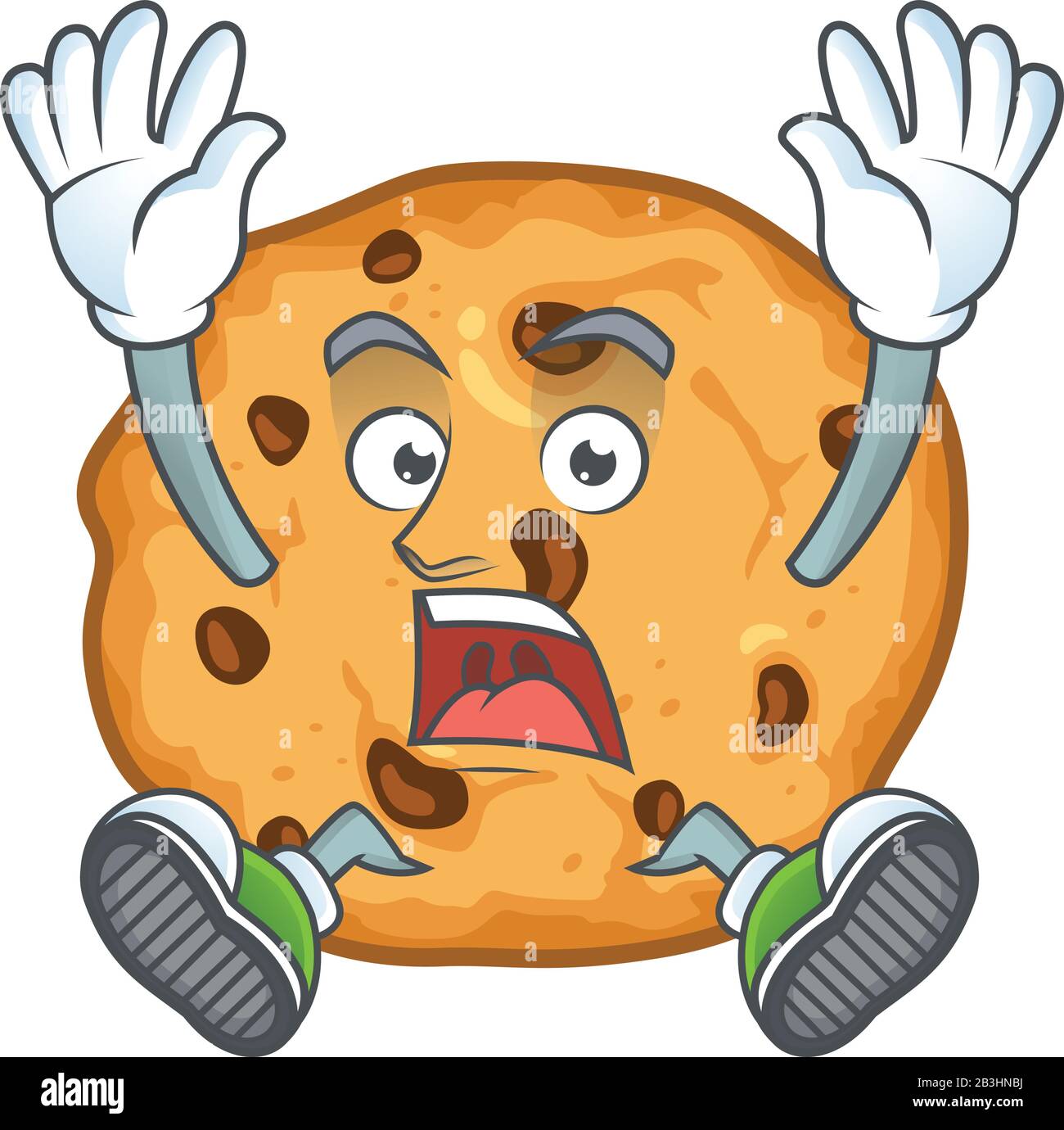 A picture of chocolate chips cookies cartoon design with shocking ...