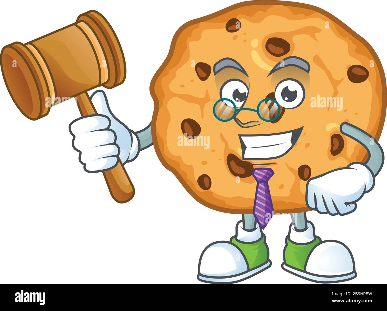 A wise Judge chocolate chips cookies in comic strip character design ...