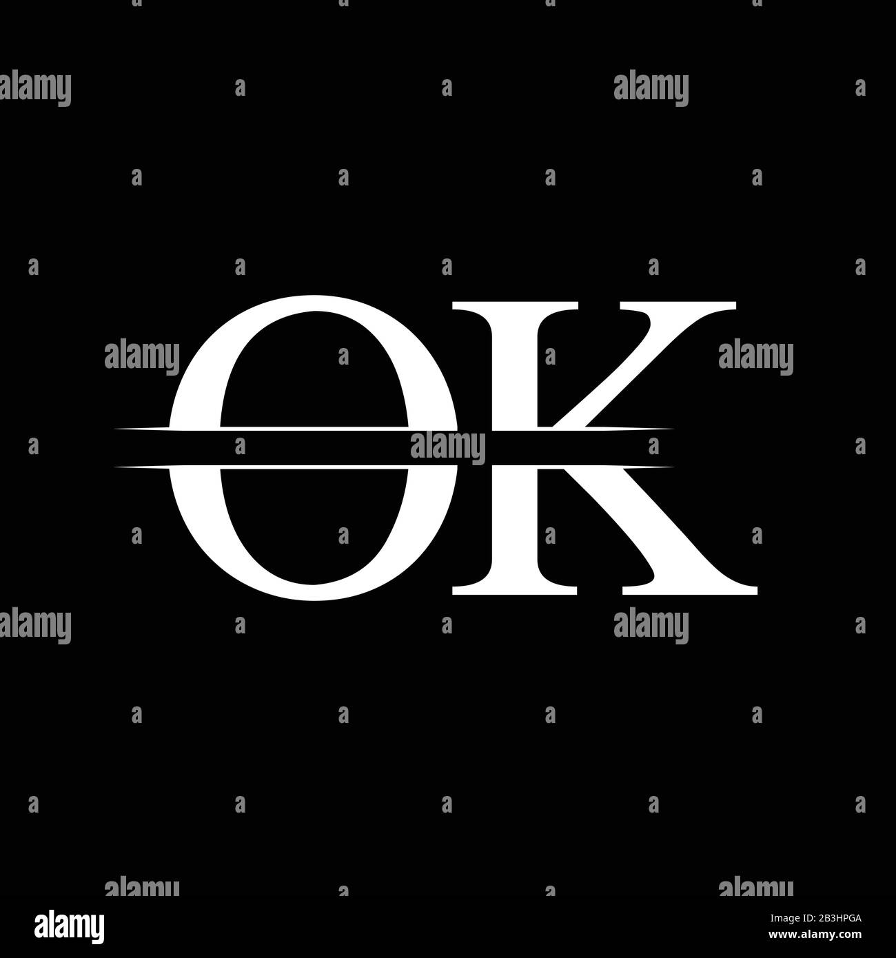 Initial Monogram Letter OK Logo Design Vector Template. OK Letter Logo ...