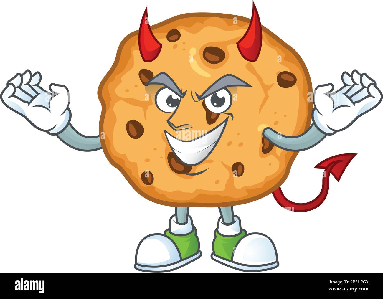 A cruel devil chocolate chips cookies Cartoon character design Stock ...