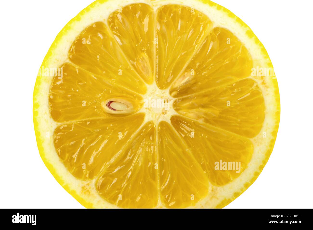 Cross-section of a lemon close-up isolated on white Stock Photo - Alamy