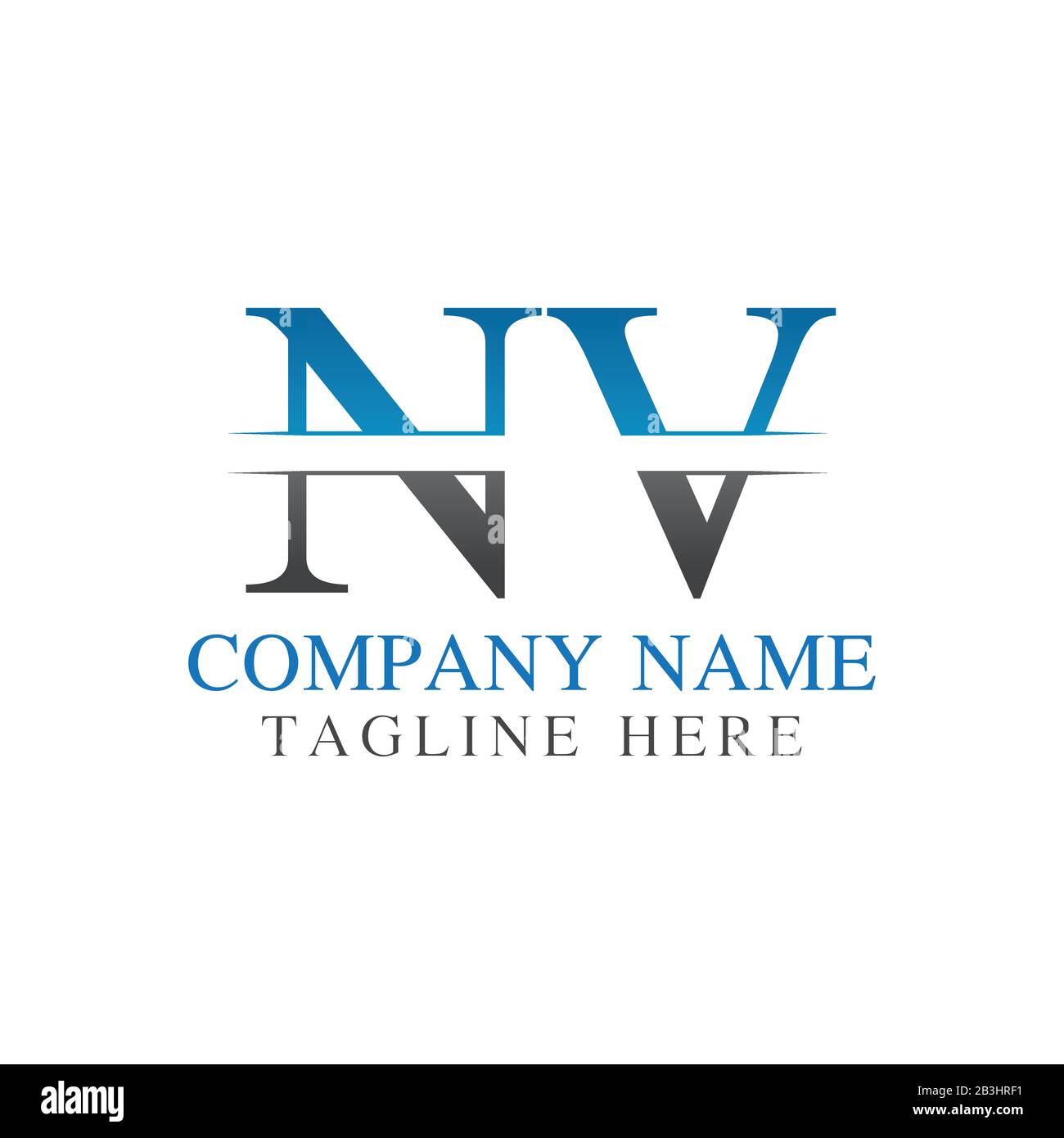 Initial Monogram Letter NV Logo Design Vector Template. NV Letter Logo ...