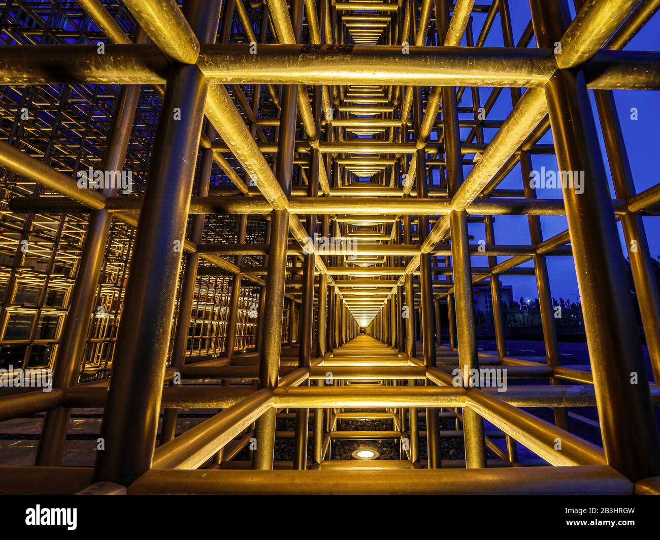 Gold pipe as metal background close-up photo Stock Photo - Alamy