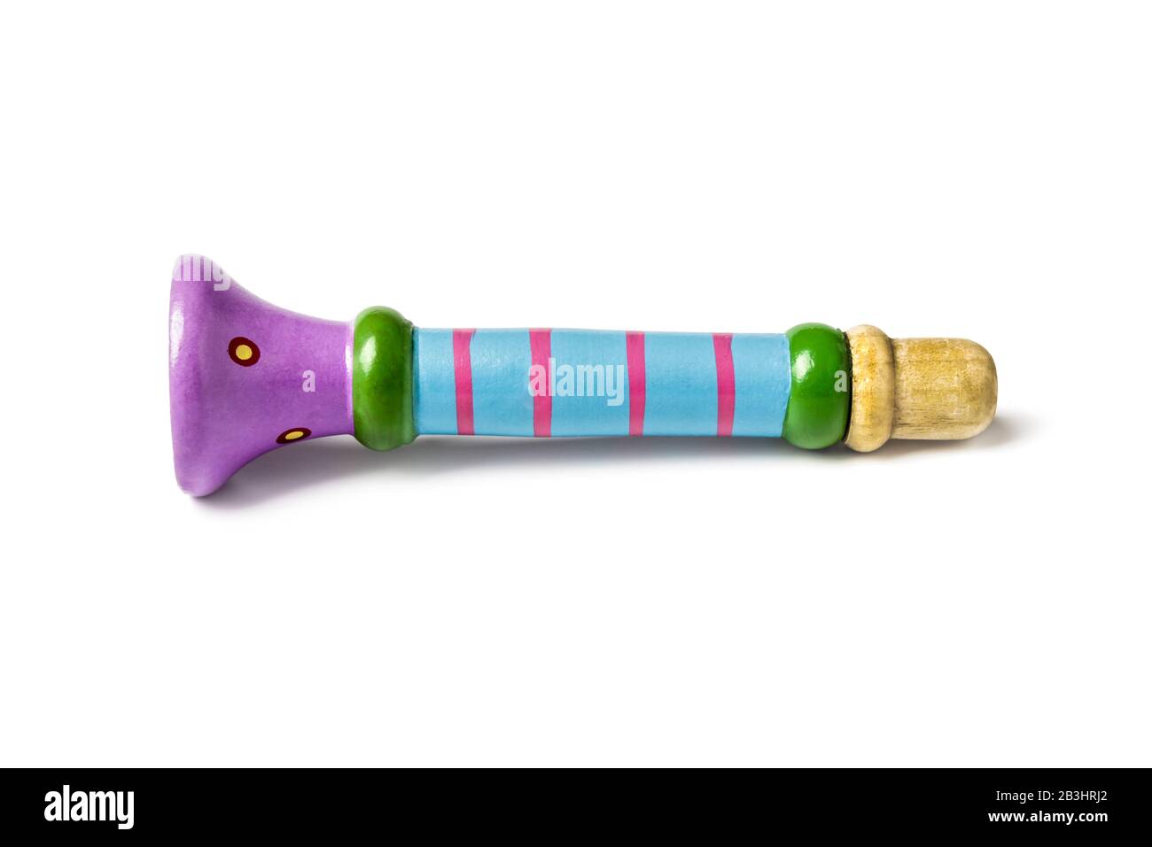 Children's multi-colored wooden flute isolated on white Stock Photo - Alamy