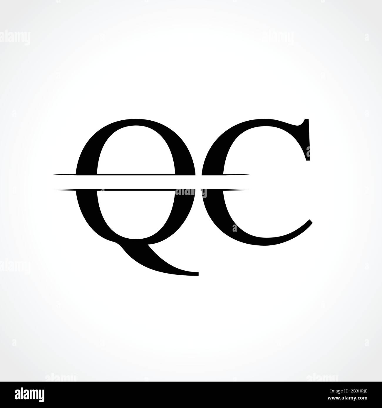 Initial Monogram Letter QC Logo Design Vector Template. Black Letter QC ...
