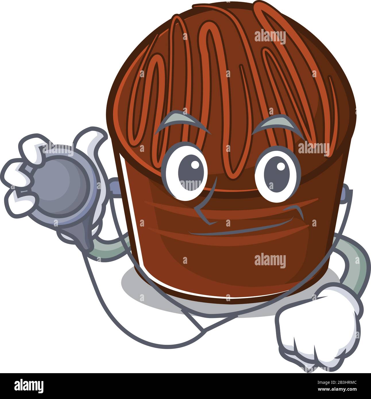 A mascot picture of chocolate candy cartoon as a Doctor with tools ...