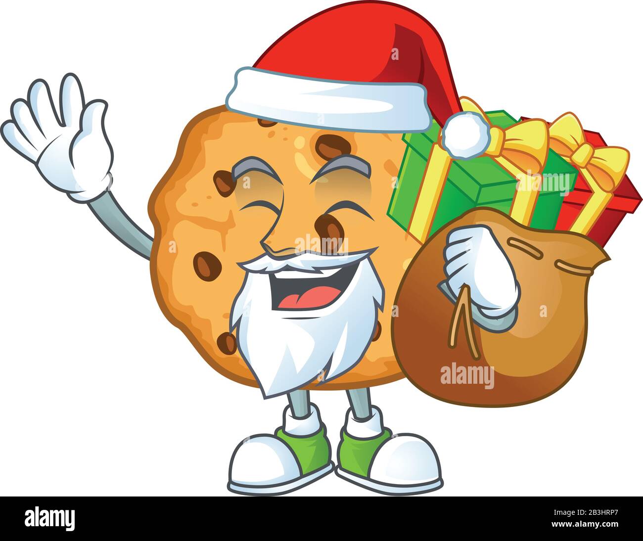 Santa eating cookies Stock Vector Images - Alamy