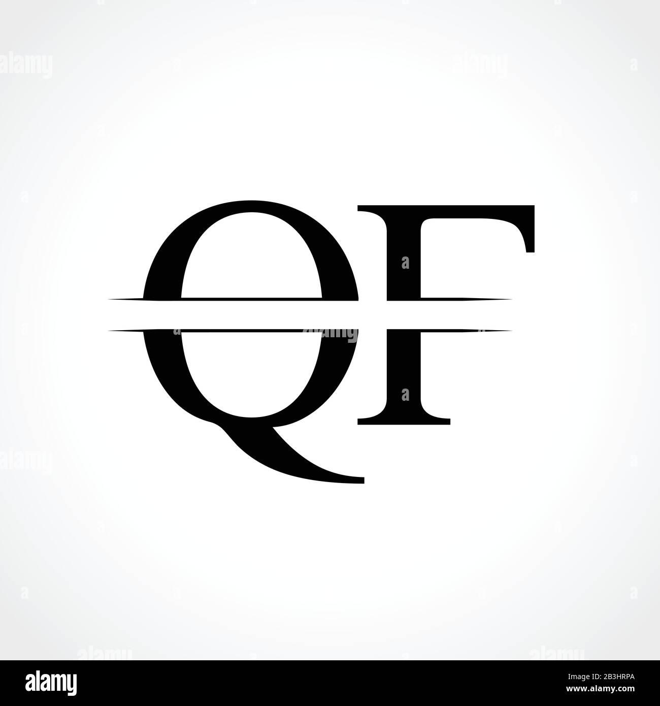 Initial Monogram Letter QF Logo Design Vector Template. Black Letter QF ...