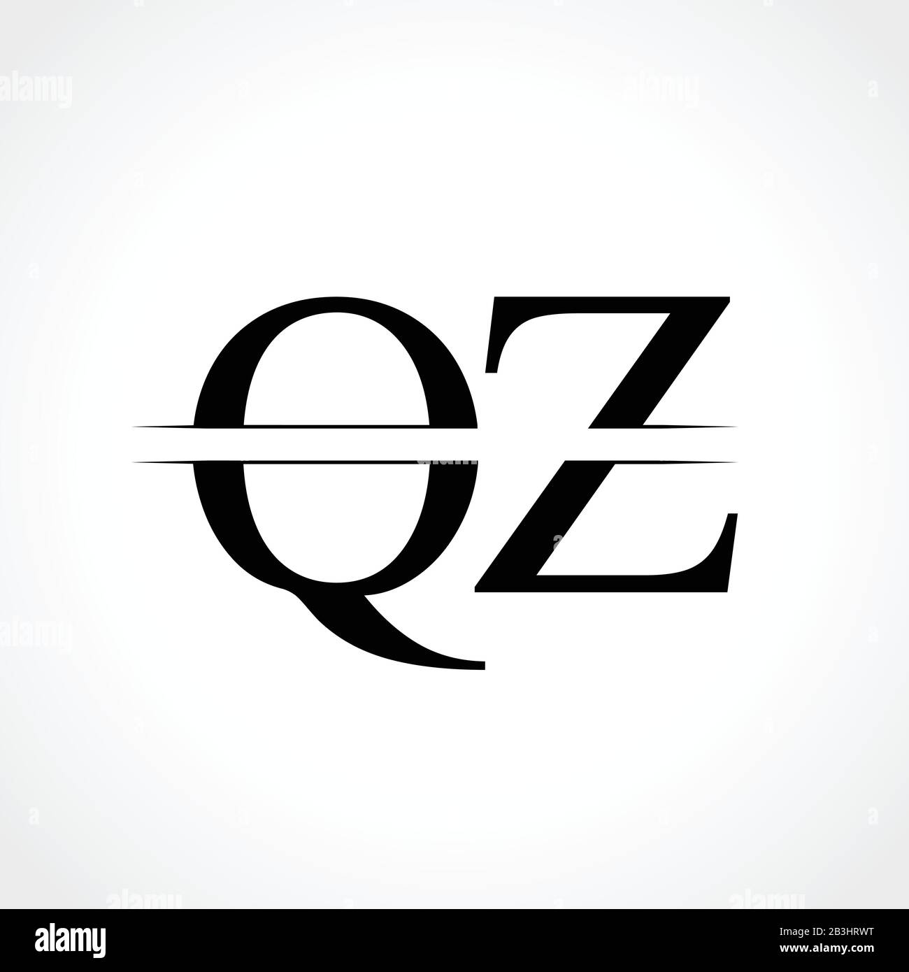 Initial Monogram Letter QZ Logo Design Vector Template. Black Letter QZ ...