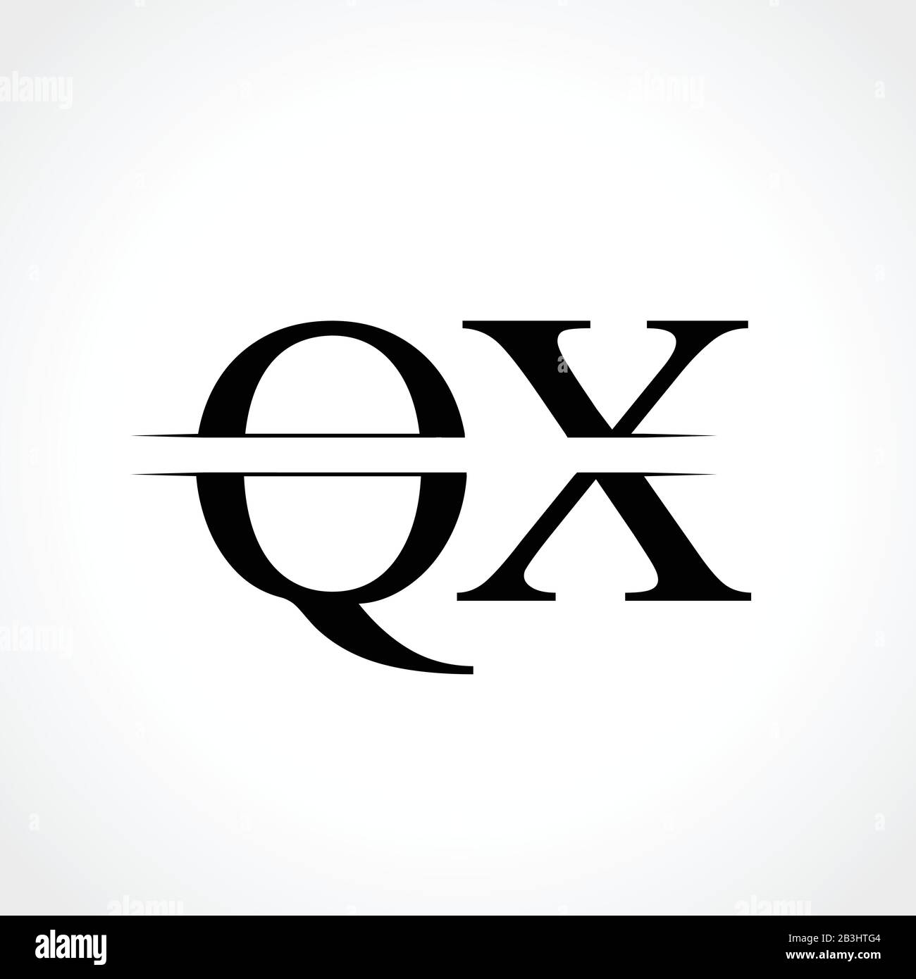 Initial Monogram Letter QX Logo Design Vector Template. Black Letter QX ...