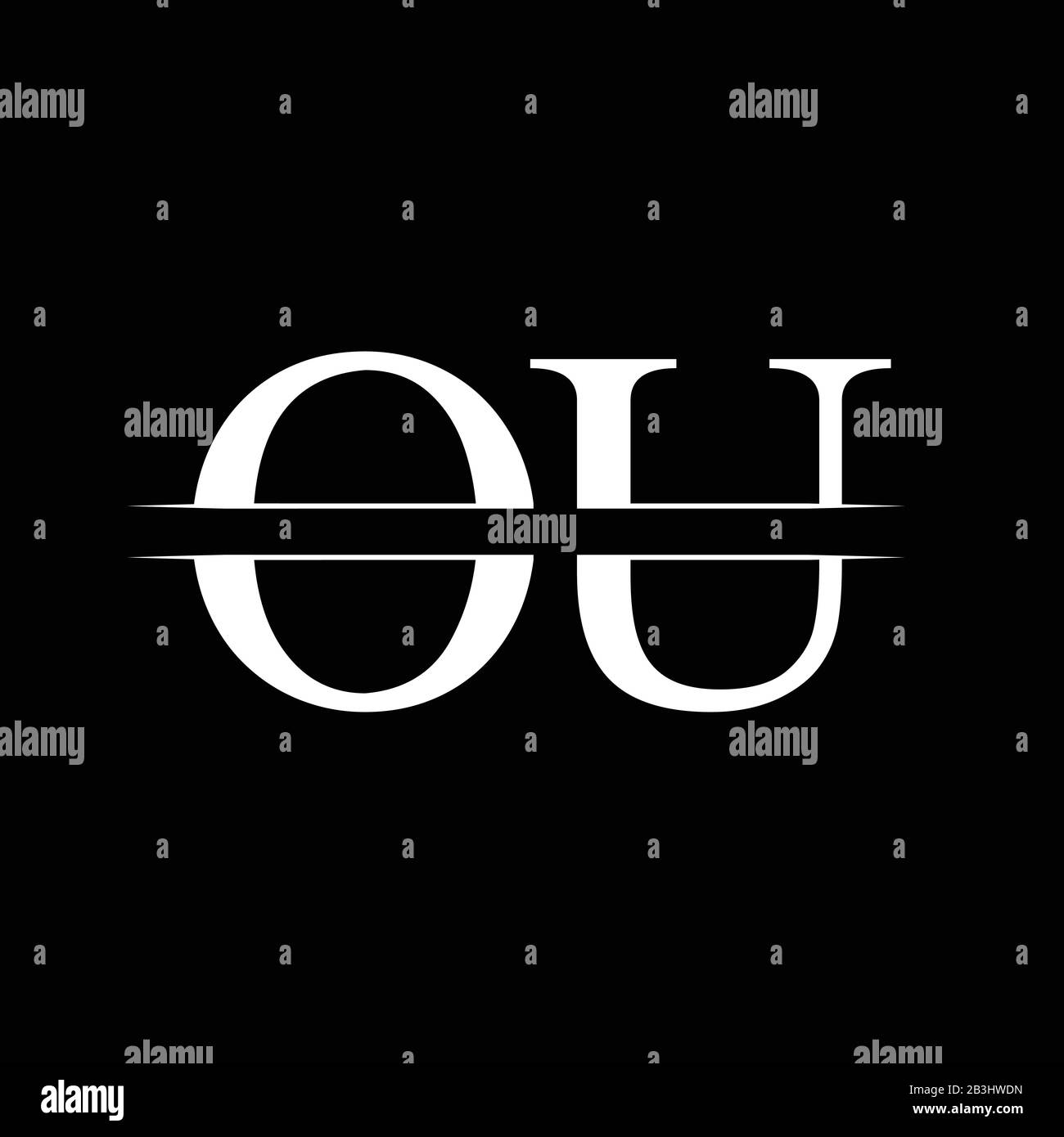 Initial Monogram Letter OU Logo Design Vector Template. OU Letter Logo ...