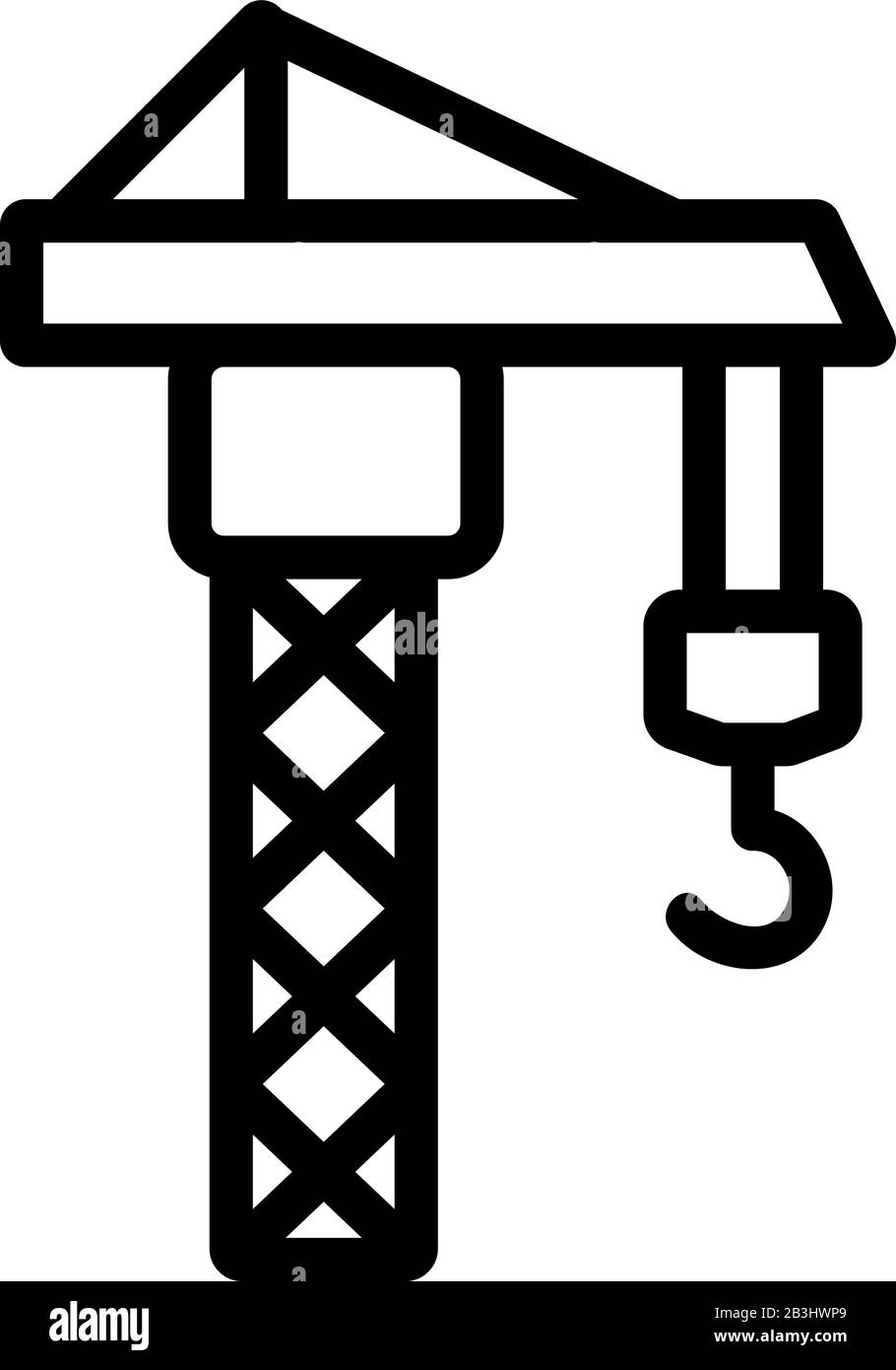 Crane construction icon vector. Isolated contour symbol illustration ...