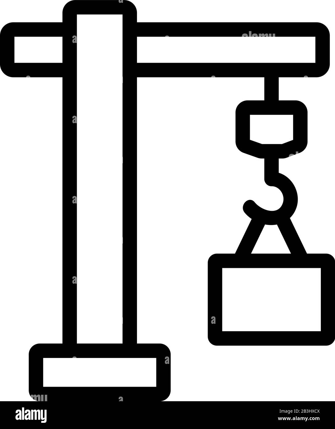 Crane construction icon vector. Isolated contour symbol illustration ...