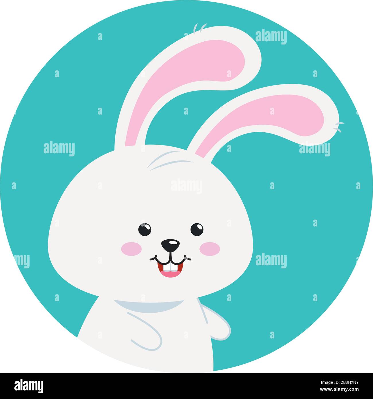 cute rabbit animal in frame circular Stock Vector Image & Art - Alamy