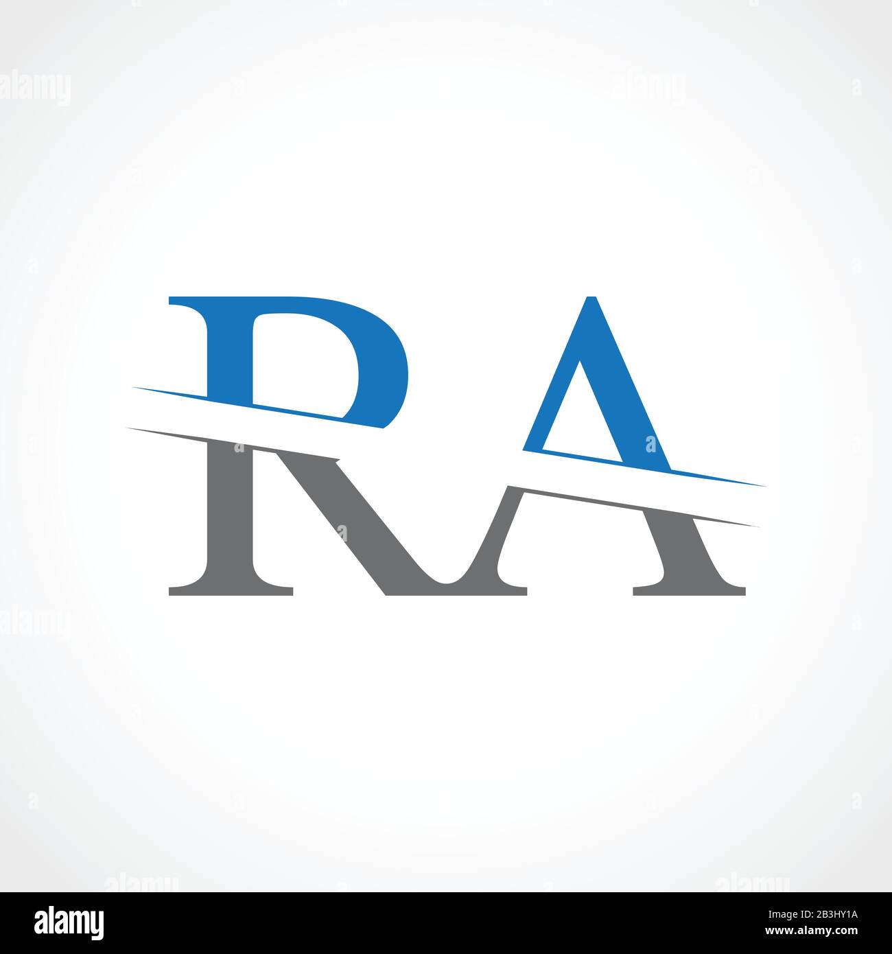 Abstract Letter RA Logo Design Vector Template. Creative Blue and Grey ...