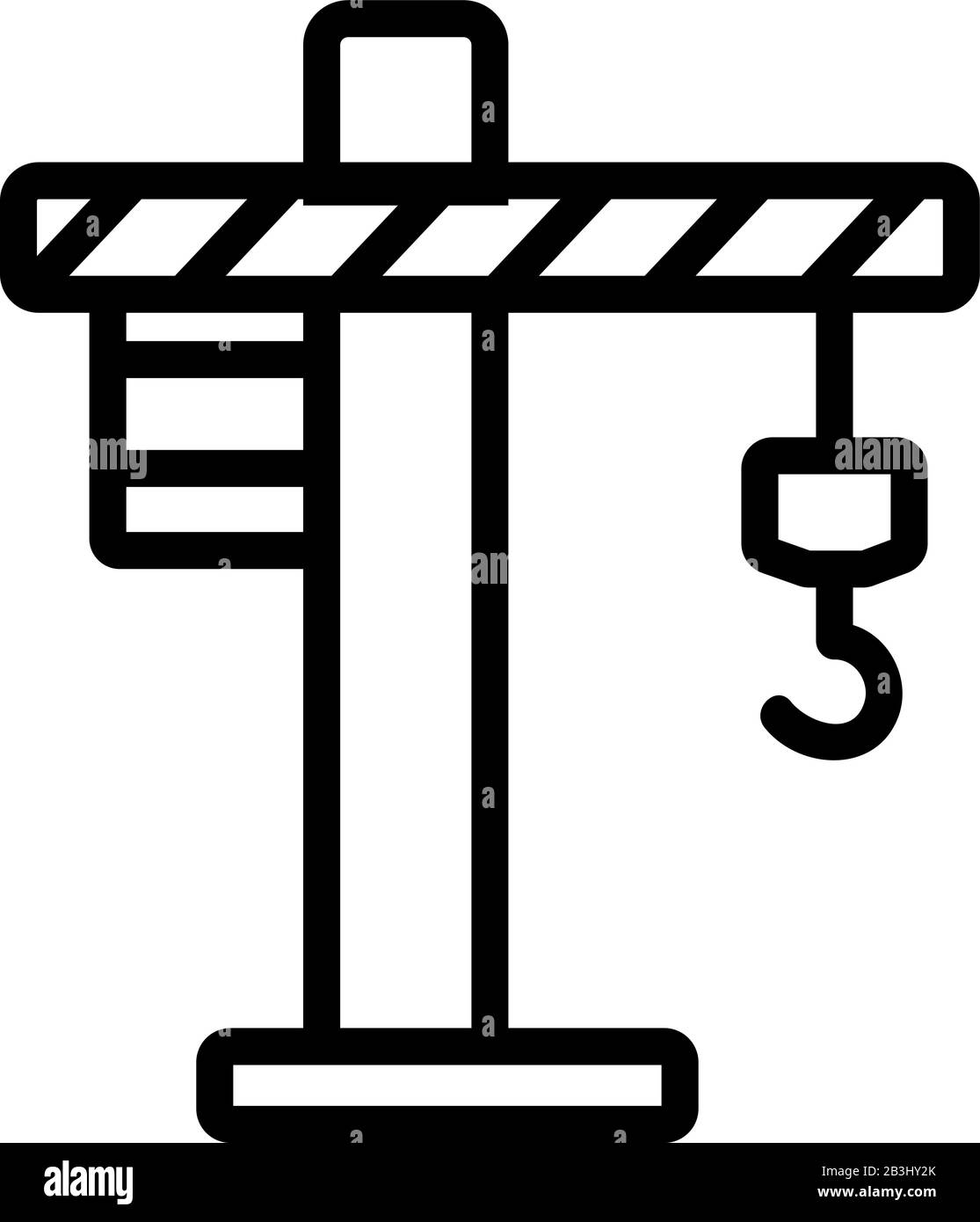 Crane construction icon vector. Isolated contour symbol illustration ...