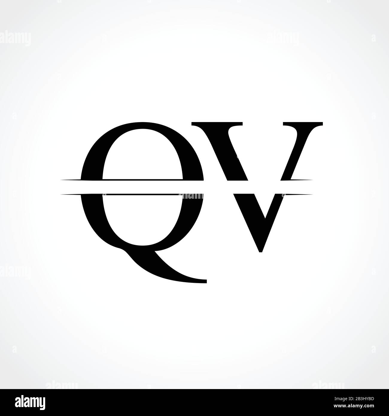 Initial Monogram Letter QV Logo Design Vector Template. Black Letter QV ...