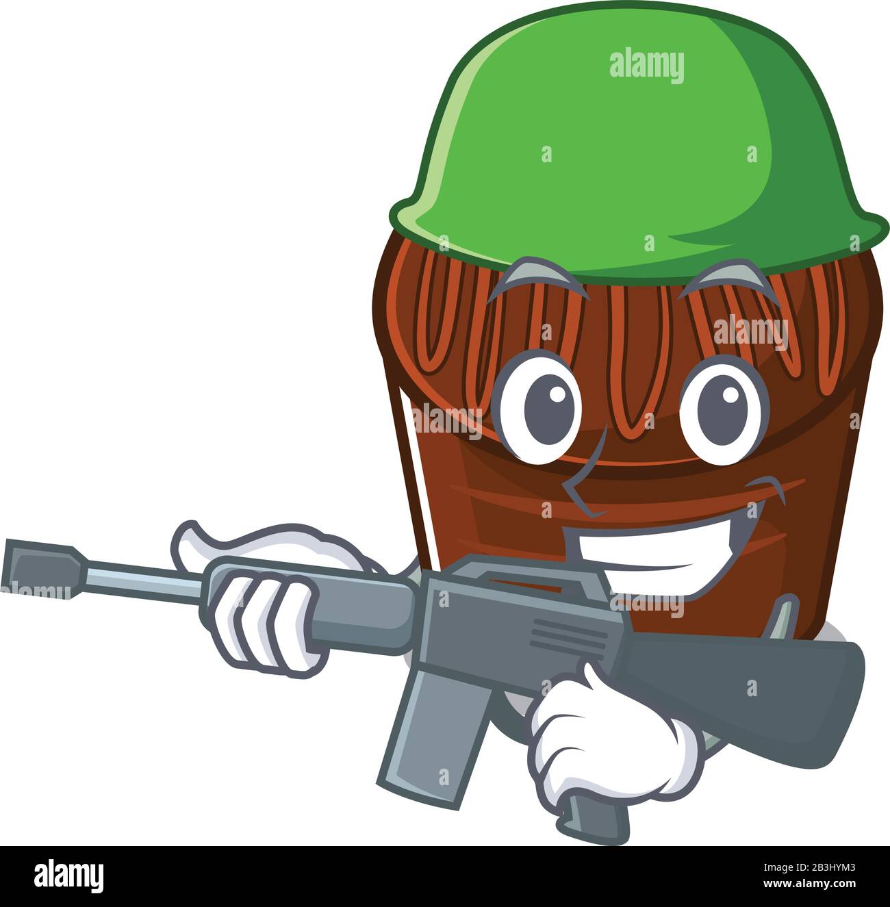 A cute picture of chocolate candy Army with machine gun Stock Vector ...