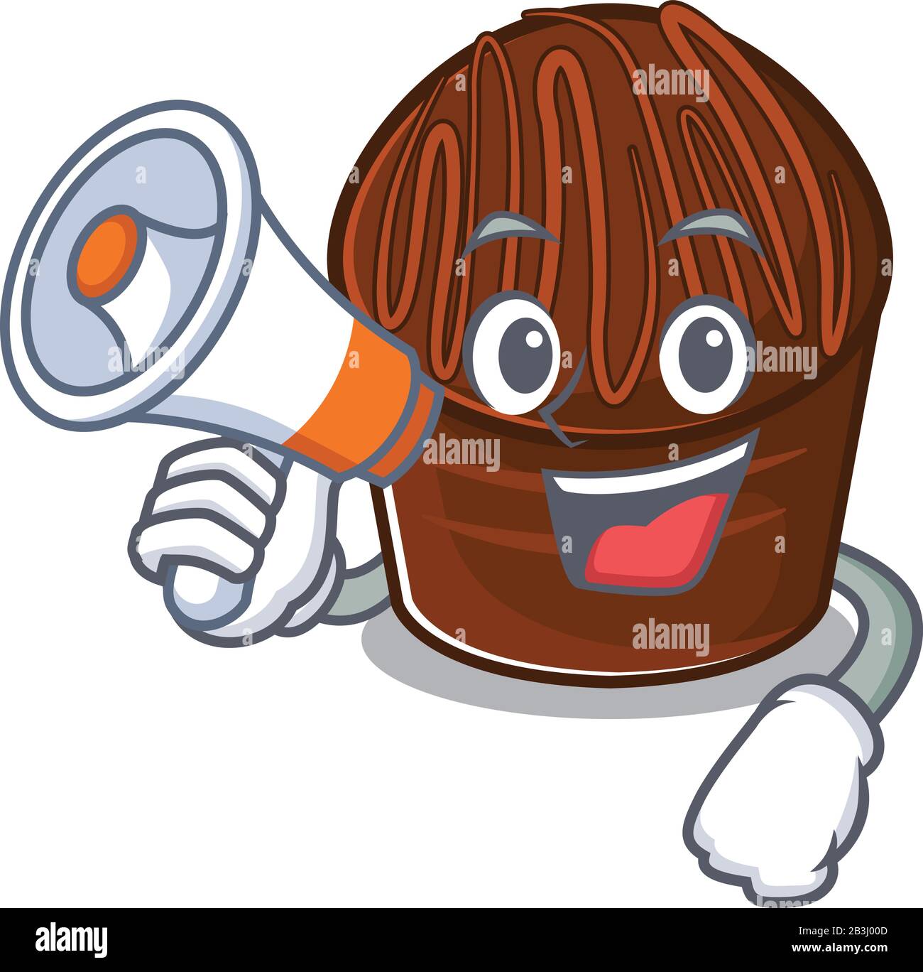 A mascot of chocolate candy speaking on a megaphone Stock Vector Image ...