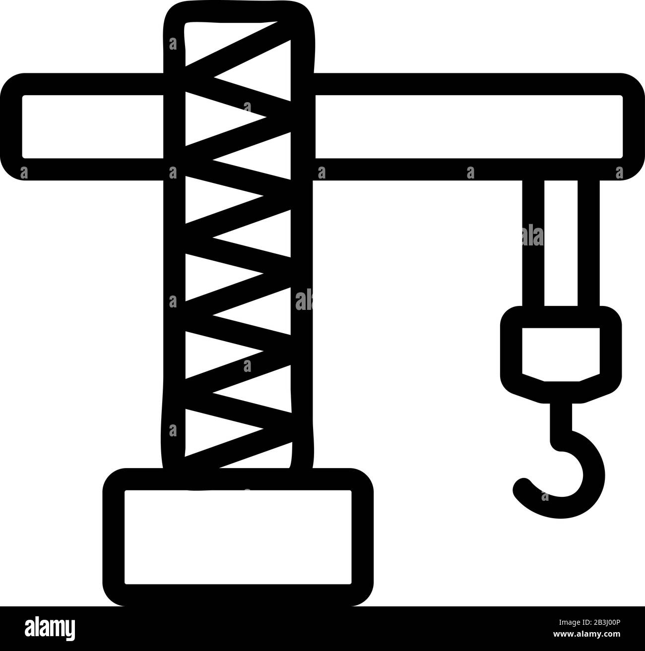 Crane construction icon vector. Isolated contour symbol illustration ...