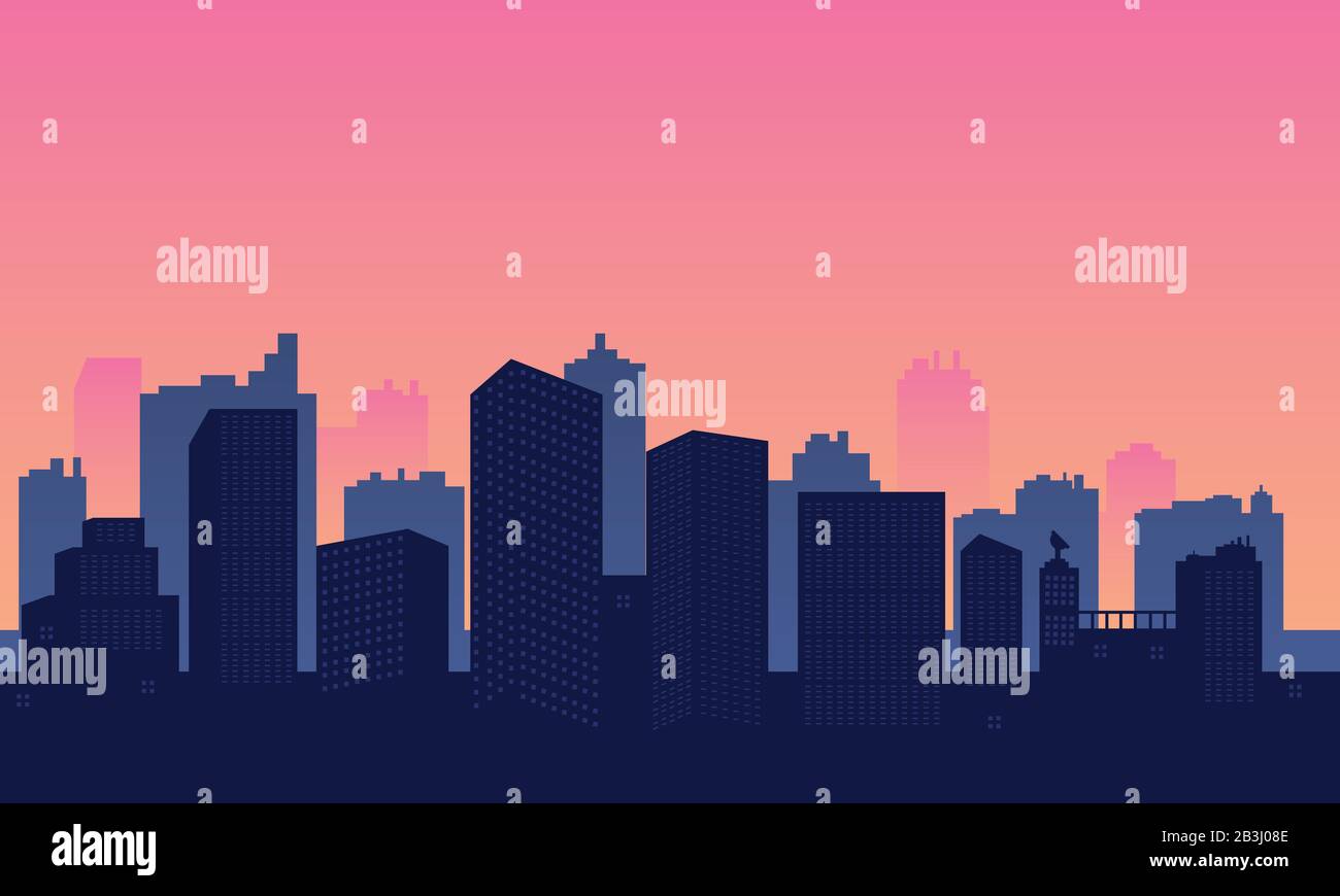 Panorama of the city with buildings skycraper Stock Vector Image & Art ...