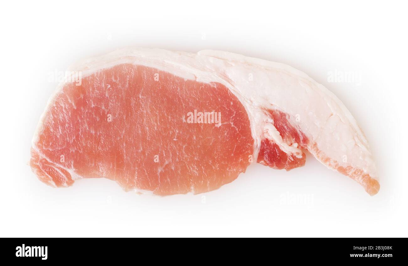 Raw pork meat isolated on white background with clipping path Stock ...