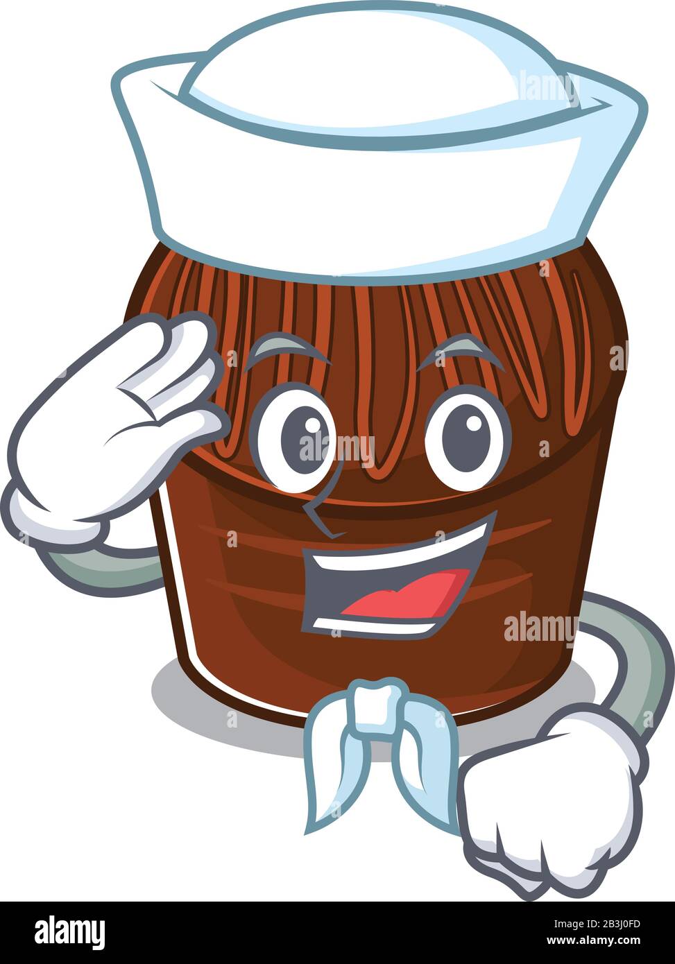 Chocolate candy cartoon concept Sailor wearing hat Stock Vector Image ...